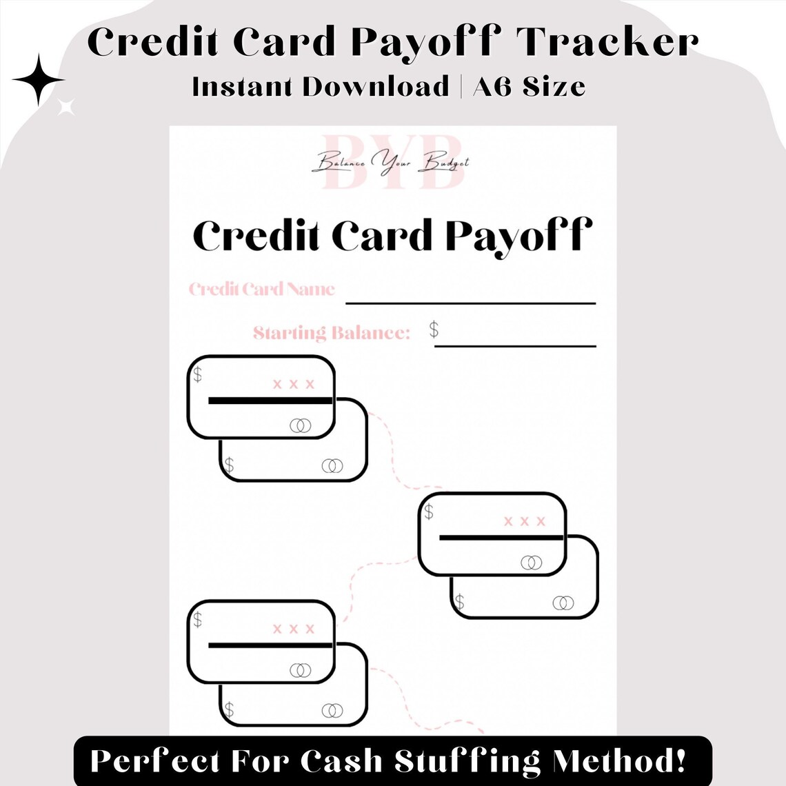 Credit Card Payoff Tracker Printable Credit Card Payment - Etsy