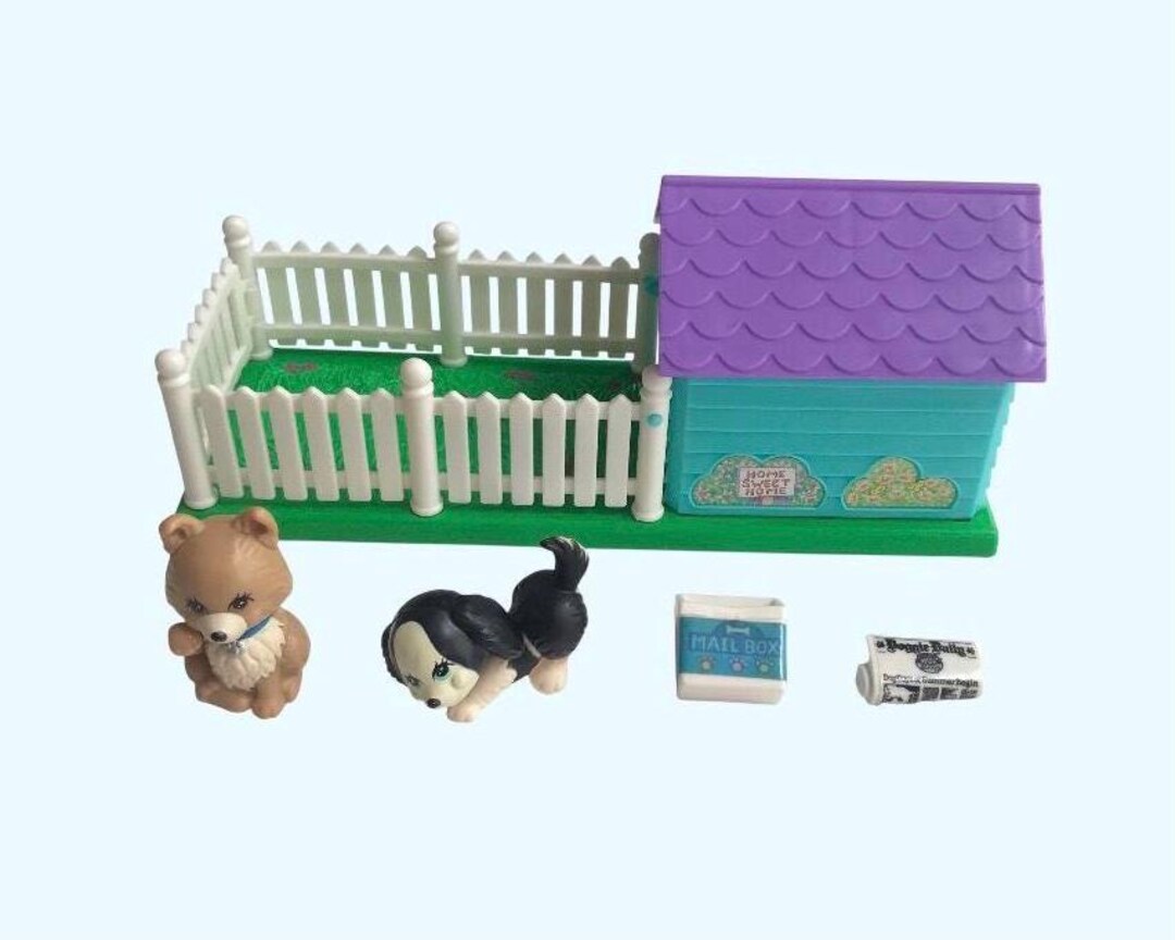 1992 Littlest Pet Shop Puppy Pals Playset 90s Kenner LPS Dog Figures ...