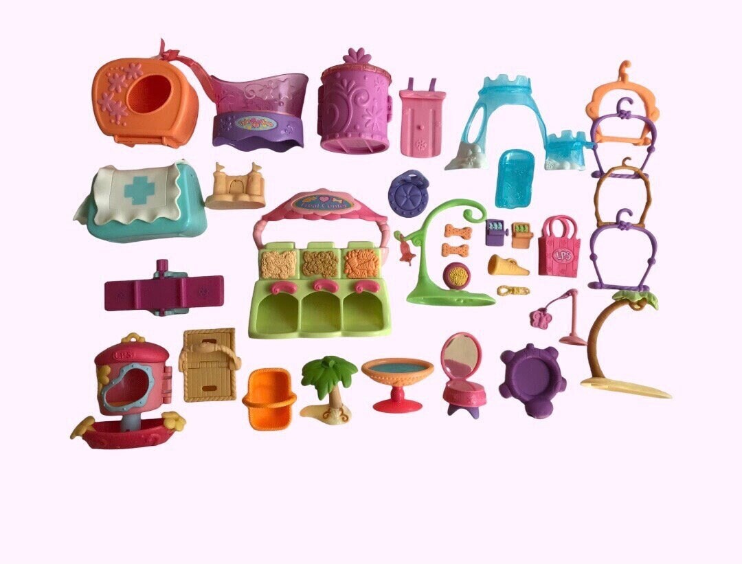 30 Pcs Littlest Pet Shop Accessories Lot 2000s Hasbro LPS Assorted ...