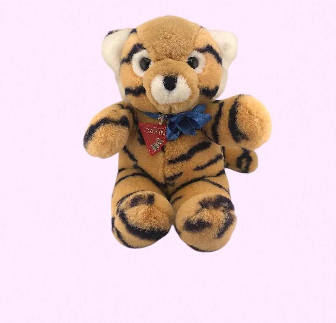 1988 Dakin Cuddles Tiger Plush, 14.5" Striped Tiger Stuffed Animal ...