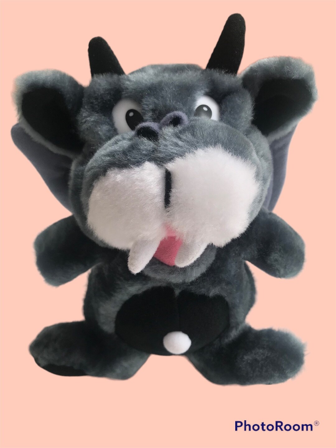 Vintage Gargoyle Plush Carnival Toy Gray and Black 9 Inch - Etsy