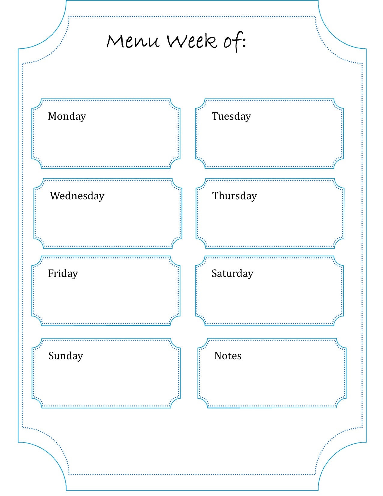 Weekly Menu Meal Planner - Etsy