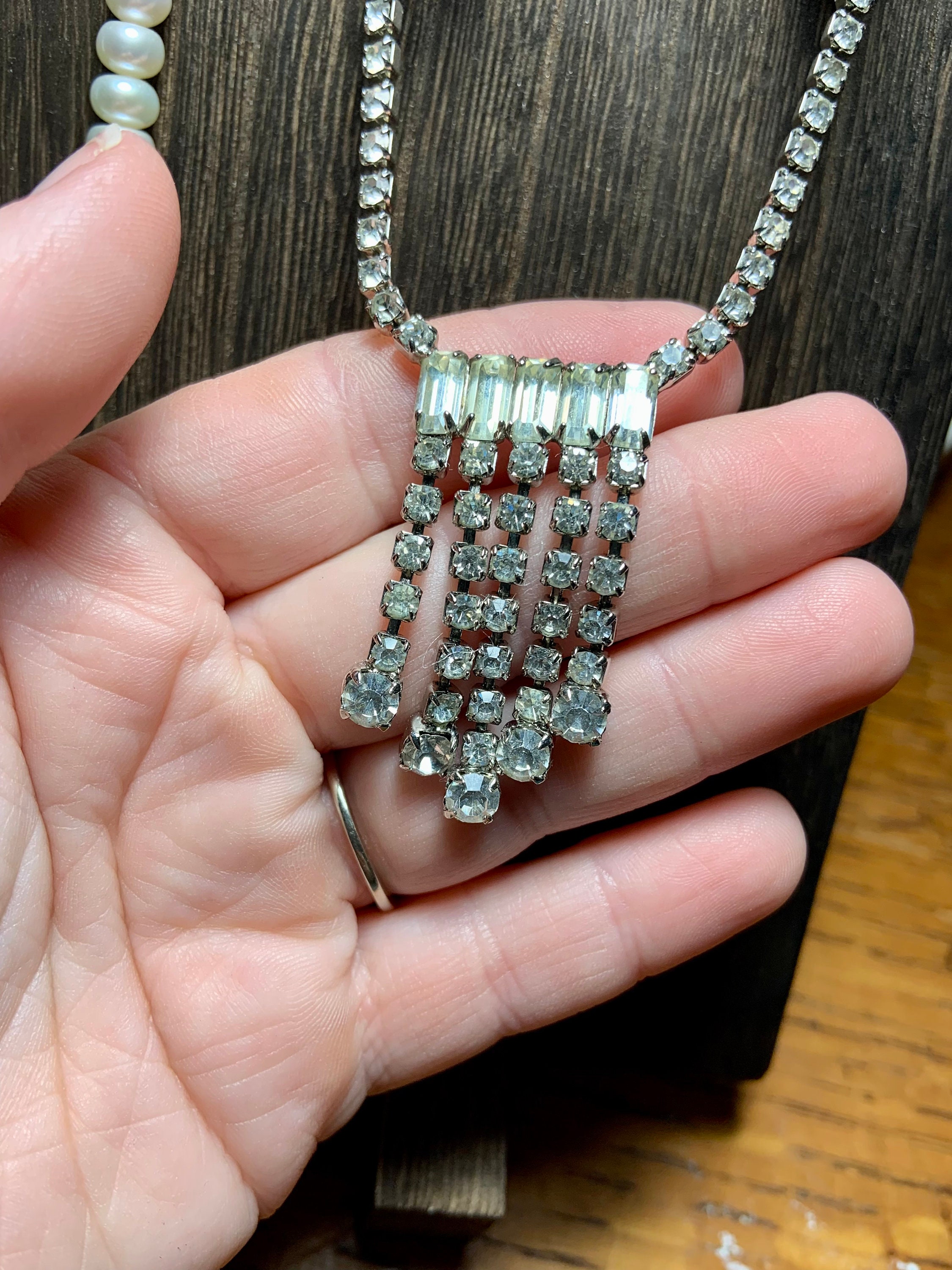 Classic 1950s Rhinestone Necklace - Etsy