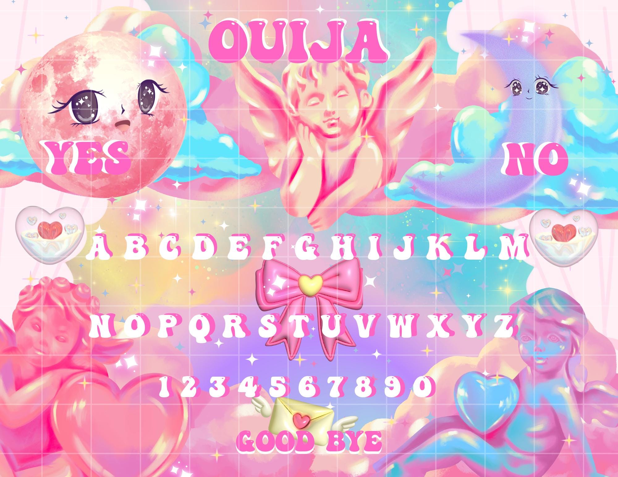 Printable Ouija Board, CHERUB DESIGN , Wiccan, Moon Rituals. Spiritual ...