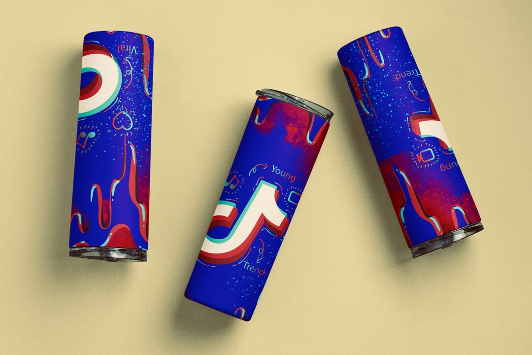 TIKTOK FAMOUS, Tik Tok Star, Design, 20 Oz Skinny Tumbler, Sublimation ...