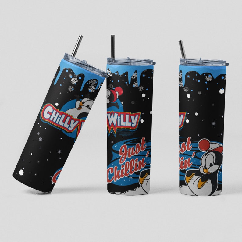 Retro Slushie Chilly Willy Design, 20 Oz Skinny Tumbler, Sublimation ...