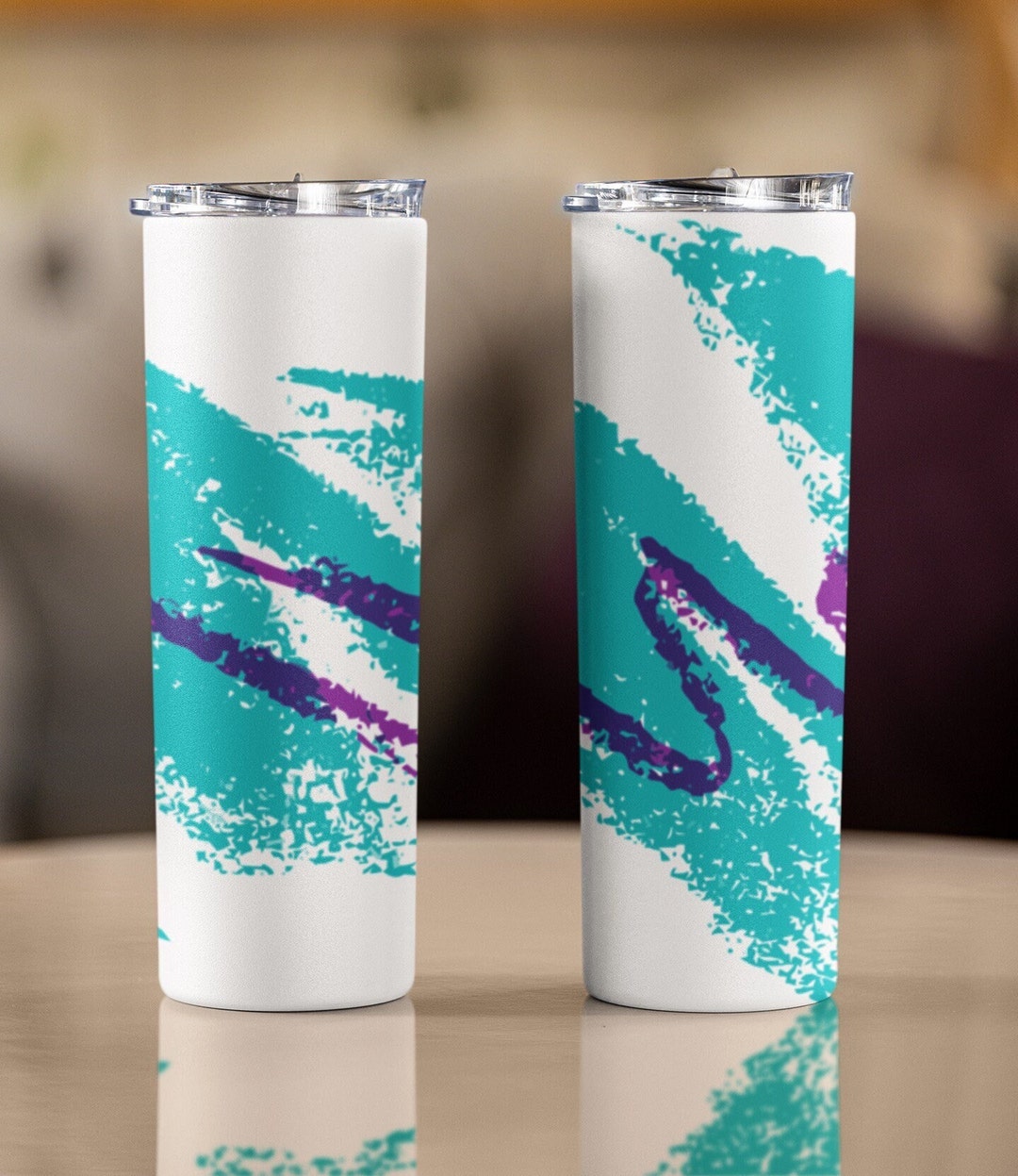 80s Retro, Vaporwave, Paper Cup Design, 20 Oz Skinny Tumbler ...