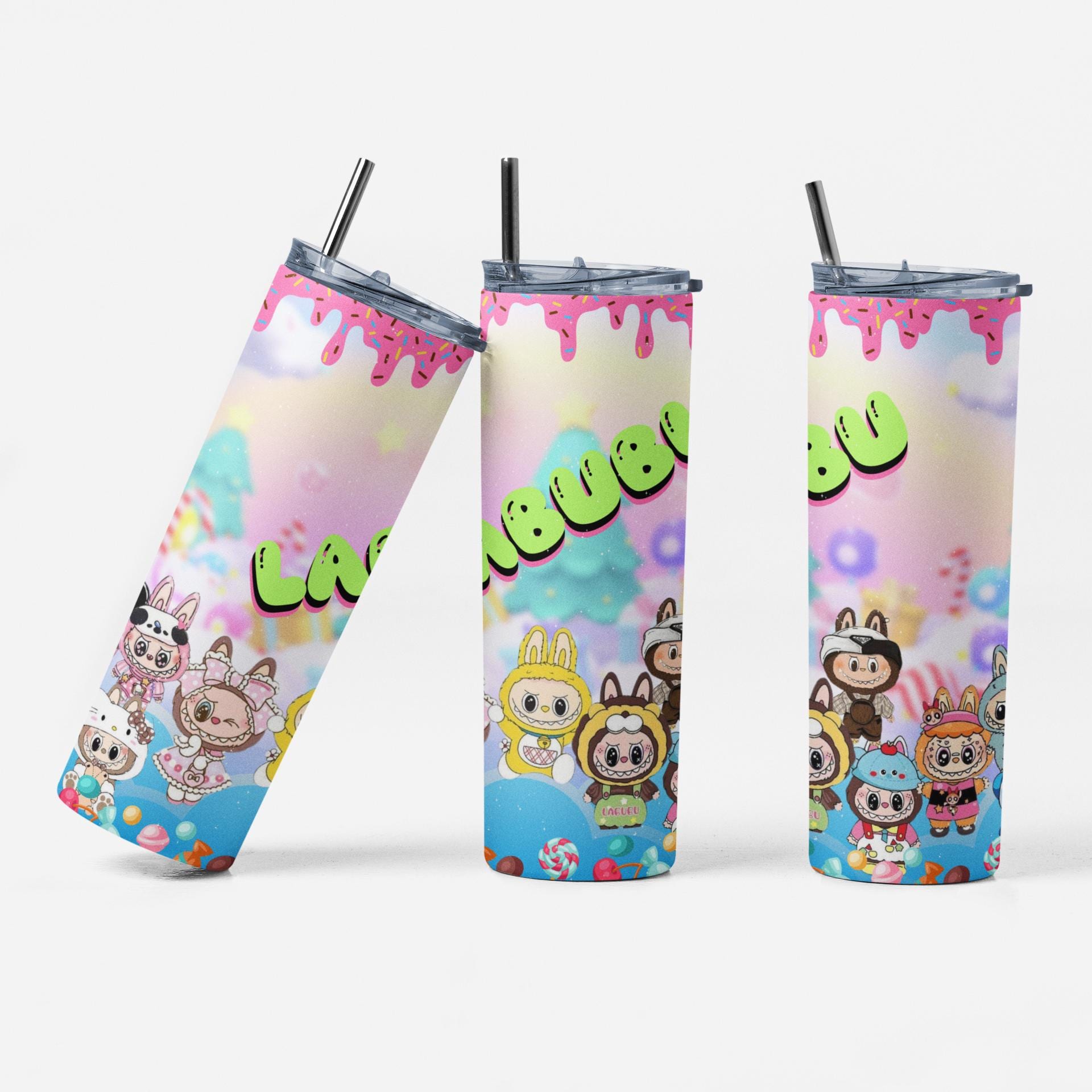 Labubu THE Monsters , Labubu Popmart, 20 Oz Skinny Digital Wrap ...