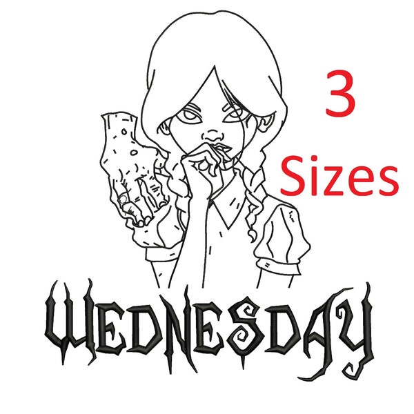 Wednesday Addams Machine Embroidery - Etsy