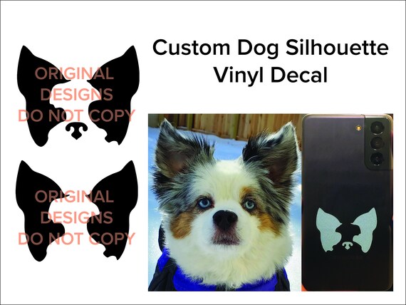 Custom Dog Face Silhouette Vinyl Decal - Etsy