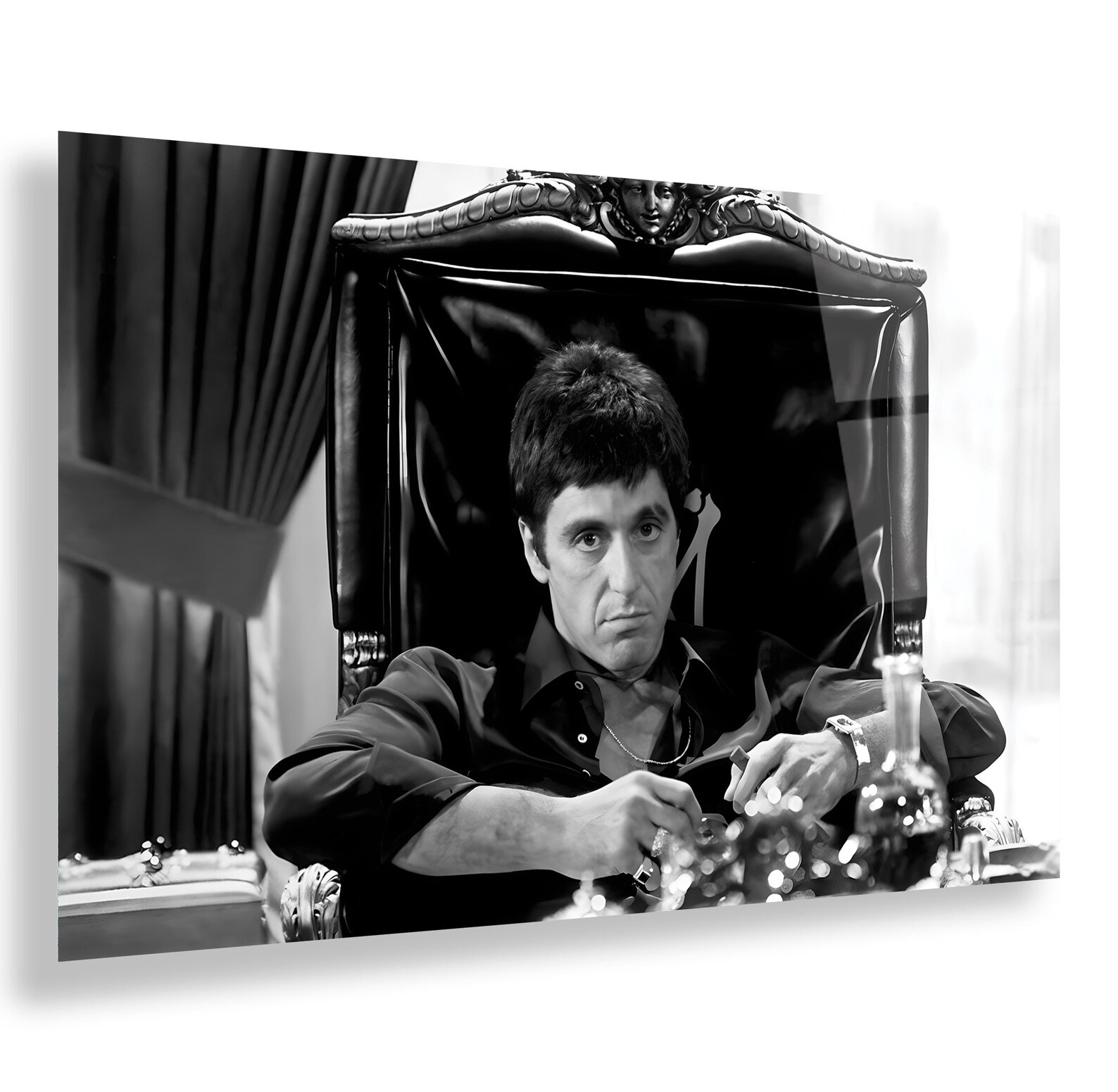 Scarface Glass Printing, Tony Montana, Tempered Glass Wall Art, Modern ...