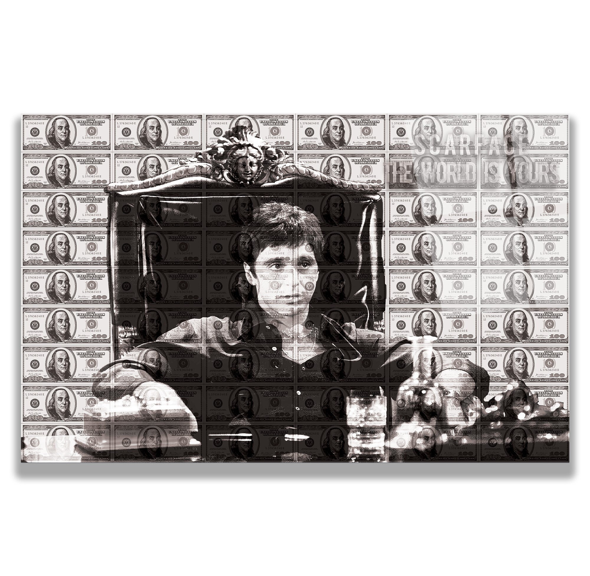 Scarface Glass Printing, Tony Montana, Tempered Glass Wall Art, Modern ...