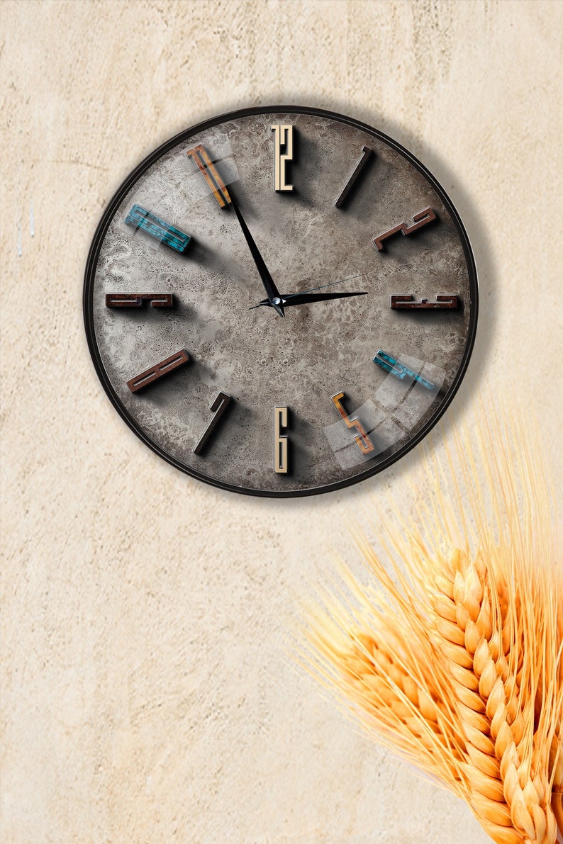3D Stone Wall Clock, Silent Minimalist Wall Clock, Modern Wall Clock ...