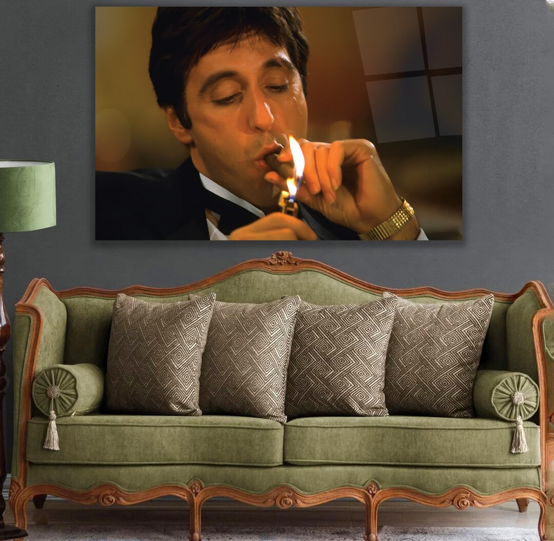 Scarface Glass Printing, Tony Montana, Tempered Glass Wall Art, Modern ...