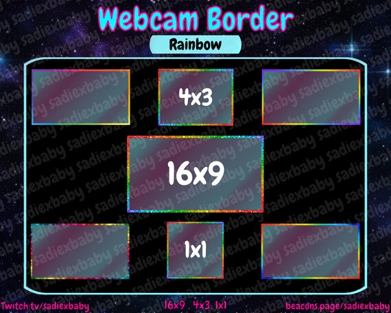 5x Rainbow Webcam Border/frame/overlay 3 Sizes 16x9 4x3 - Etsy