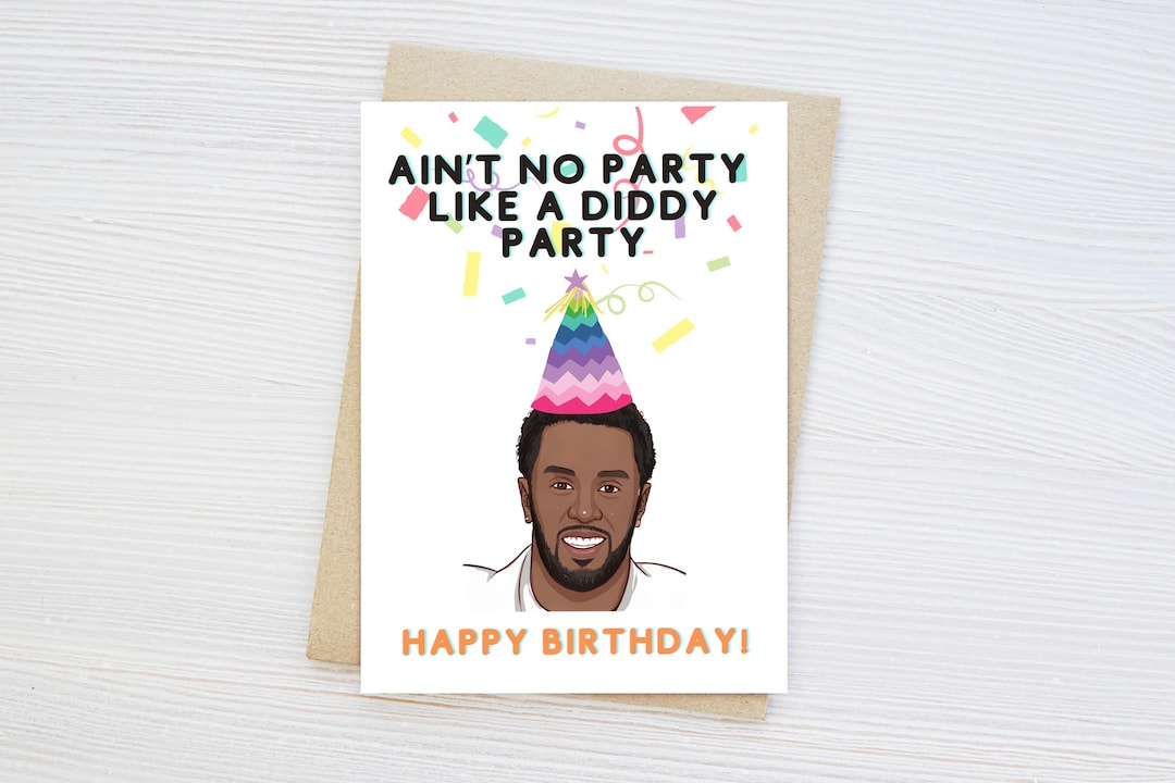 P Diddy Birthday Card, Funny Card, Humour Card, Puffy, Puff Daddy ...