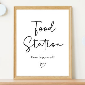 Minimalist Food Station Sign Minimalist Birthday Party - Etsy
