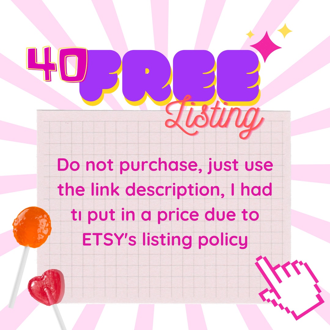 Get 40 Free Listings Link in Description Etsy Referral - Etsy
