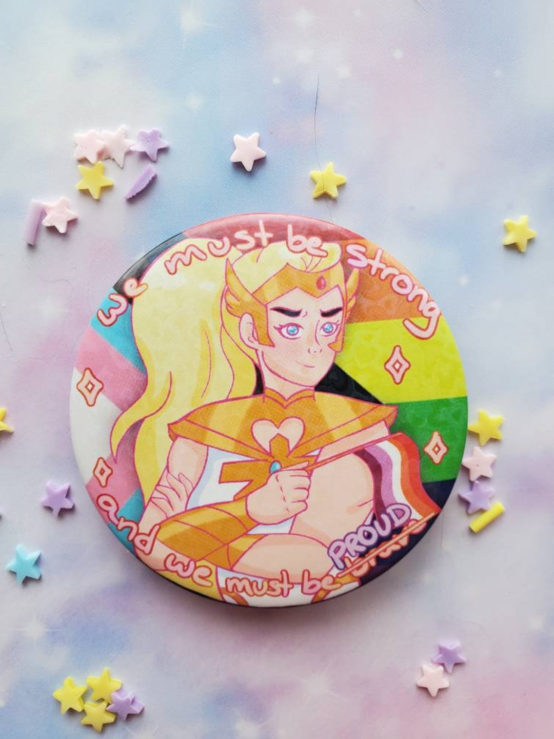 Holographic She-ra Pride Button - Etsy