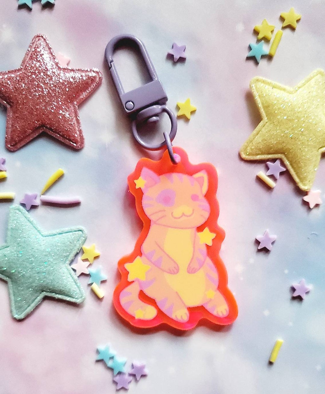 Pastel Star Kitty Charm - Etsy