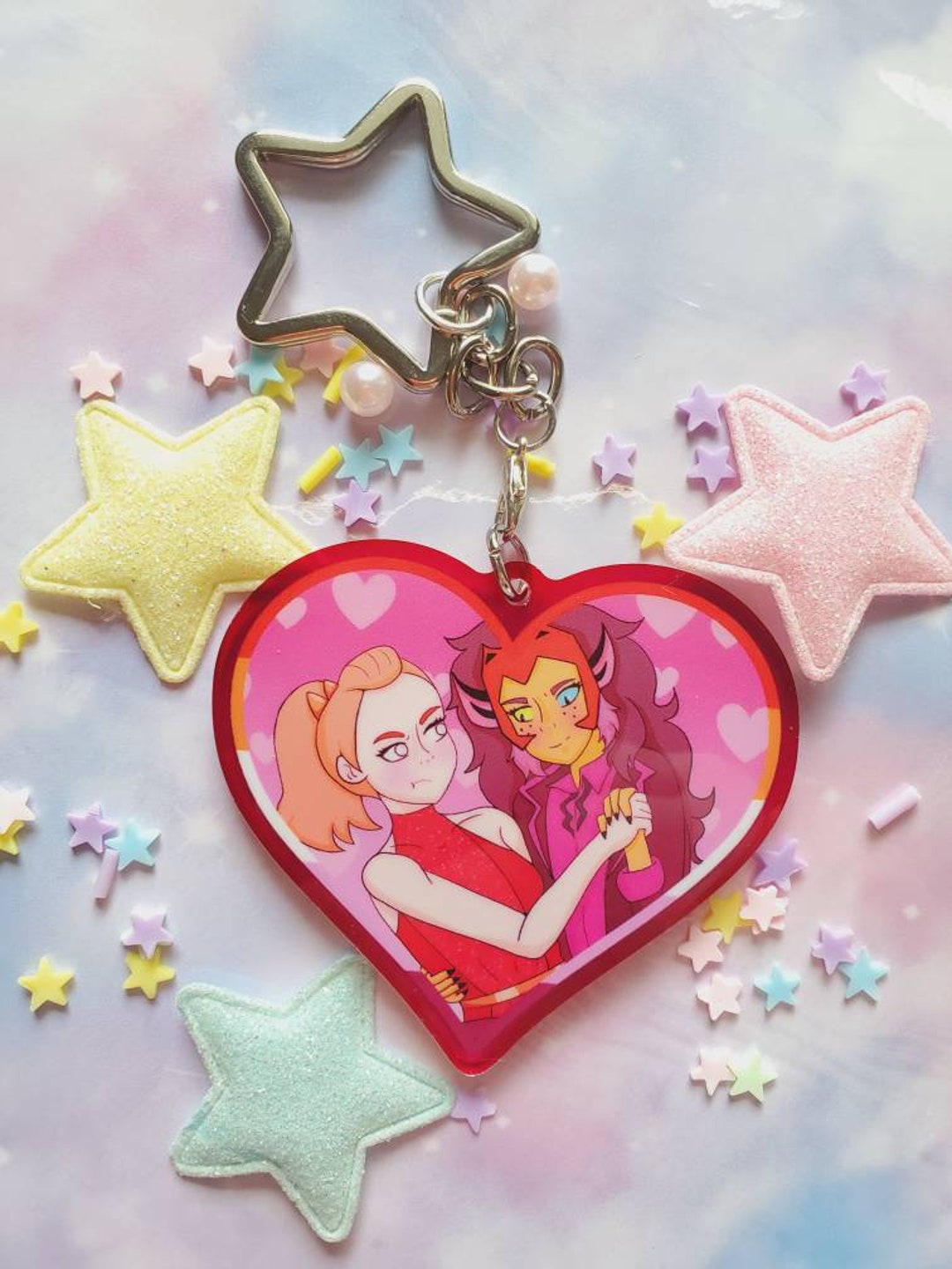 Catradora Princess Prom Heart Keychain - Etsy