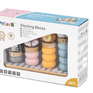 Geometric Wooden Animal Stacker, Stacking & Nesting Educational ...