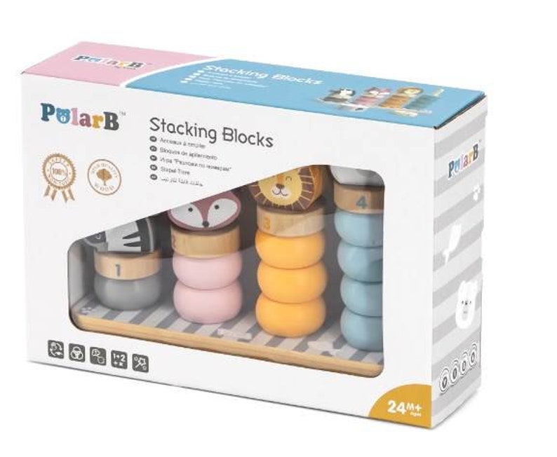 Geometric Wooden Animal Stacker Stacking & Nesting - Etsy