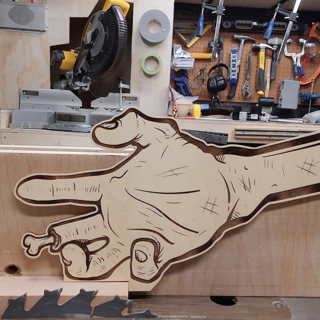 Zombie Hand Table Saw Push Stick Digital Design SVG Cut and Engrave ...