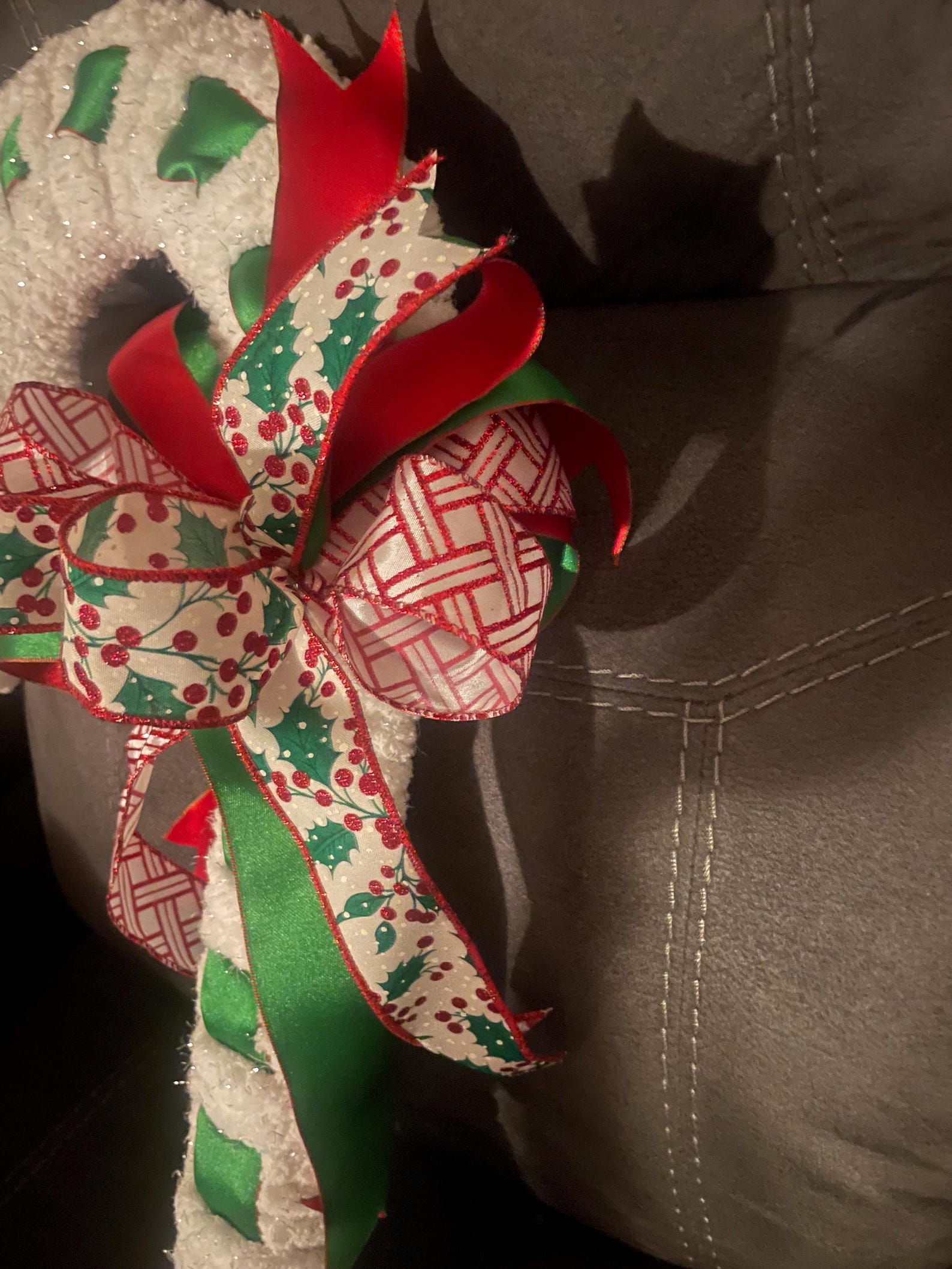 Candy Cane Door Decor, Home Decor, Chunky Yarn Candy Cane, Christmas ...