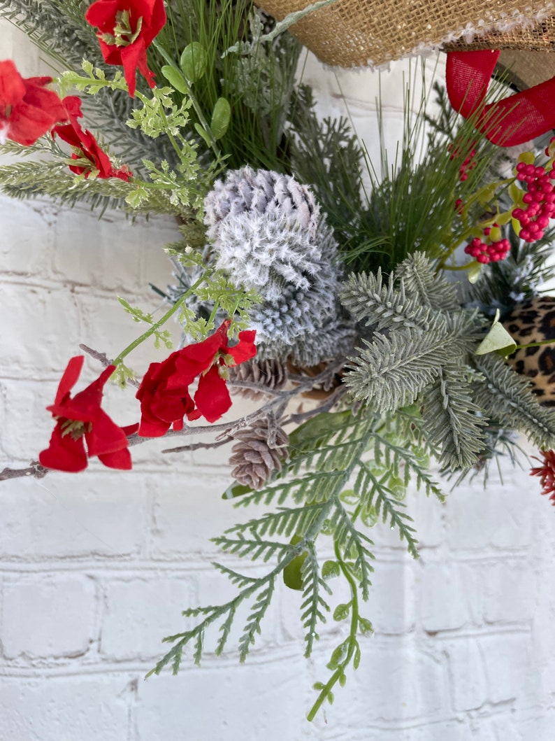 Leopard Snowman Wreath, Winter Decor , Christmas Wreath, Snowman Wreath ...