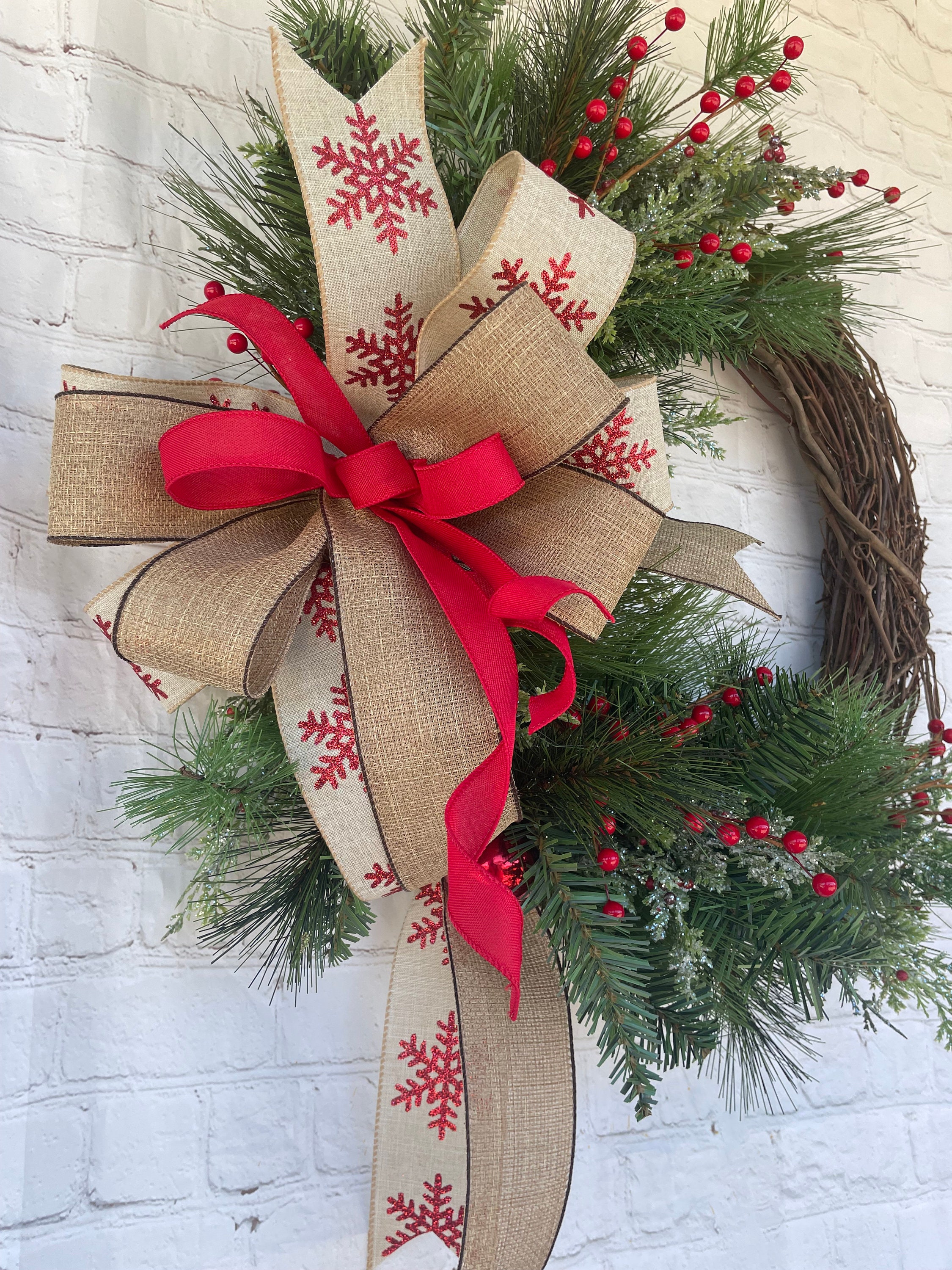 Winter Greenery Christmas Wreath, Home Decor - Etsy