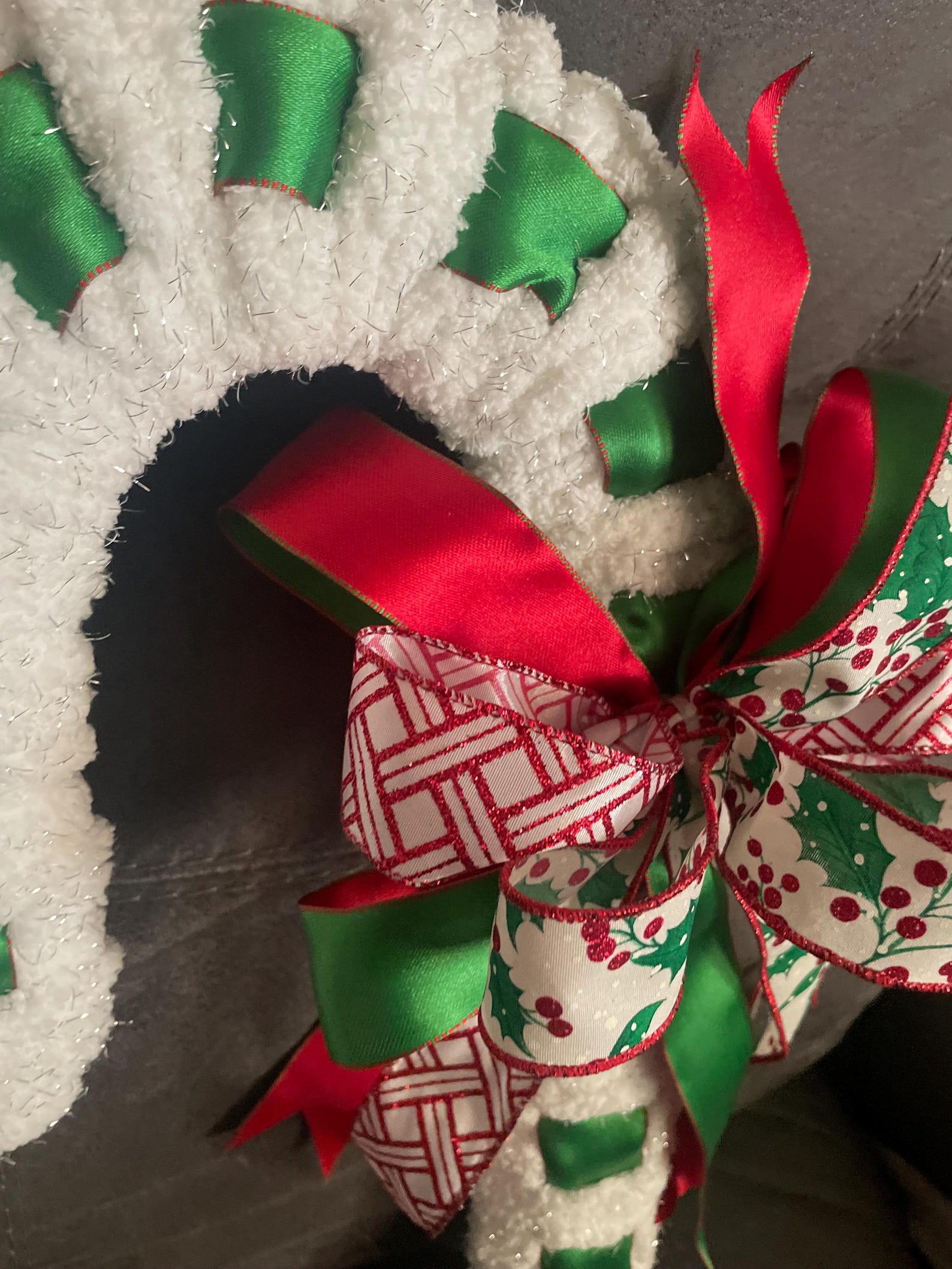 Candy Cane Door Decor, Home Decor, Chunky Yarn Candy Cane, Christmas ...