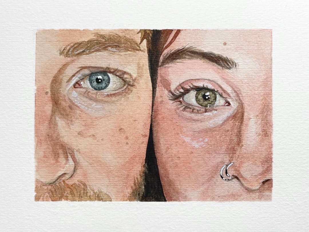A5 CUSTOM EYE PORTRAIT Relationship Art Couples Portrait Eyes ...
