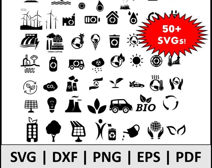 Renewable Energy SVG Bundle Pack Global Warming Svg Wind Turbine Svg ...