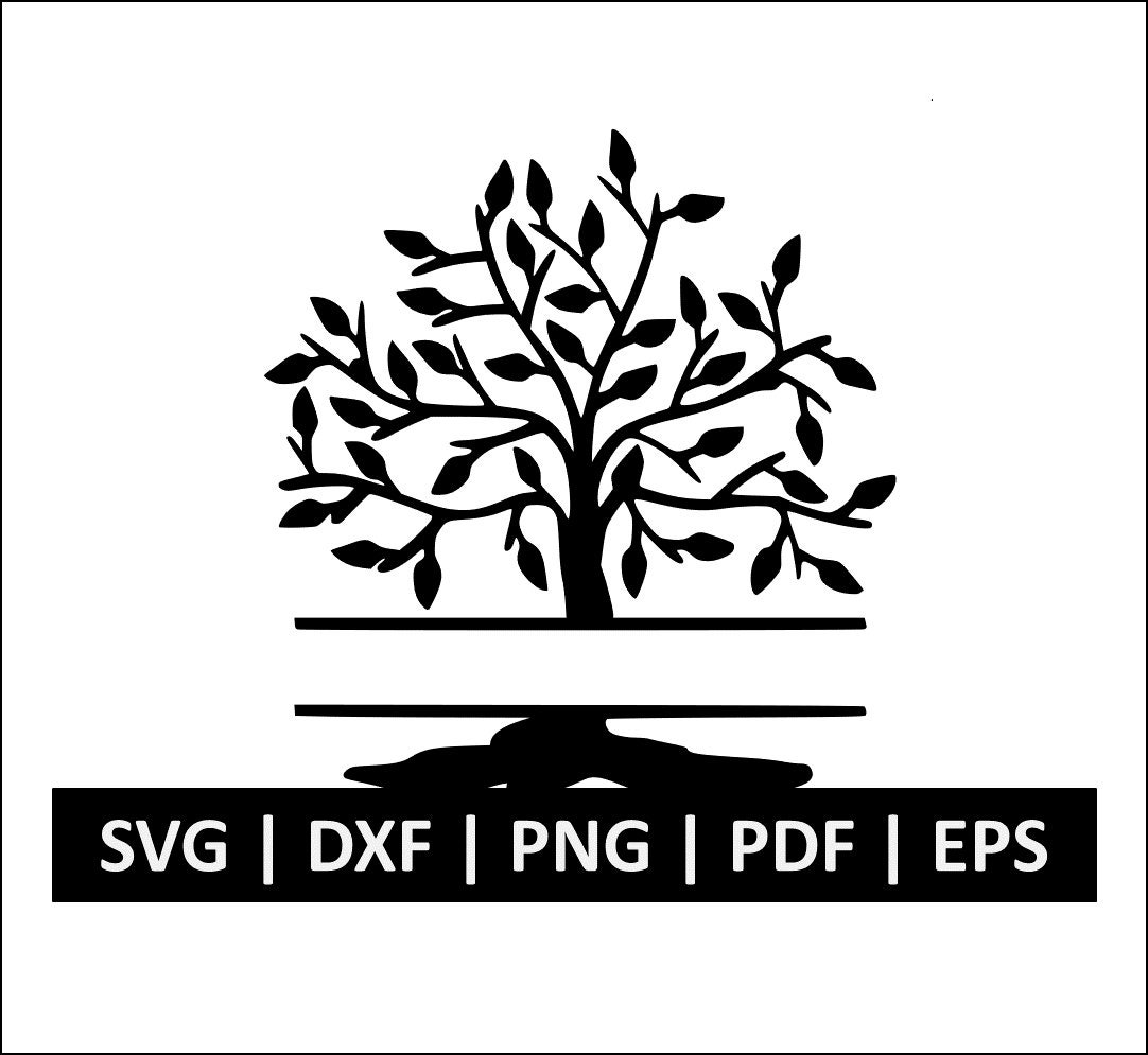 Family Tree SVG Split Monogram Tree Svg Cute Family Svg - Etsy