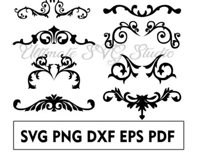 Border Scrolls Svg Bundle - Western Ornament Svg - Western Border Svg ...