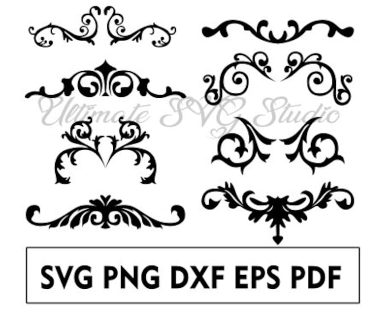 Border Scrolls Svg Bundle Western Ornament Svg Western - Etsy