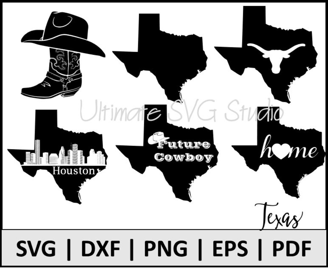 Texas Svg Bundle Western Svg Houston Svg Cowboy Svg - Etsy