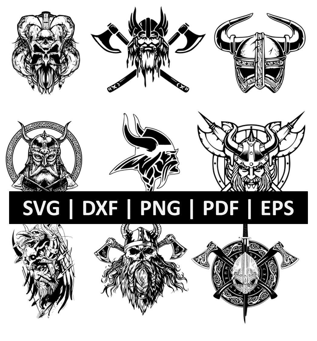 Viking Svg Bundle Viking Tattoo Svg Barbarian Svg Odin - Etsy España
