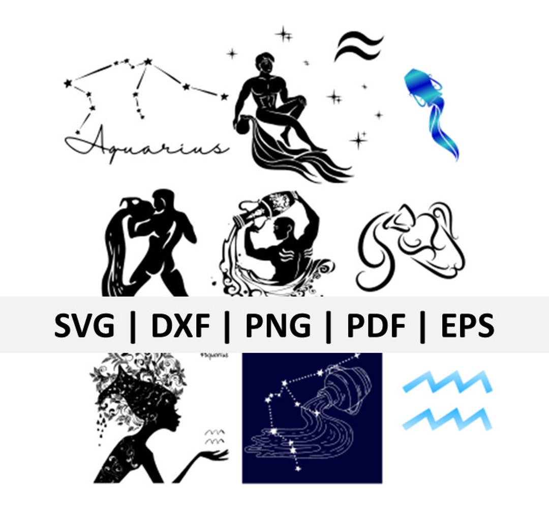 Aquarius SVG Bundle Zodiac Svg Digital Svg Eps Dxf Png Pdf - Etsy