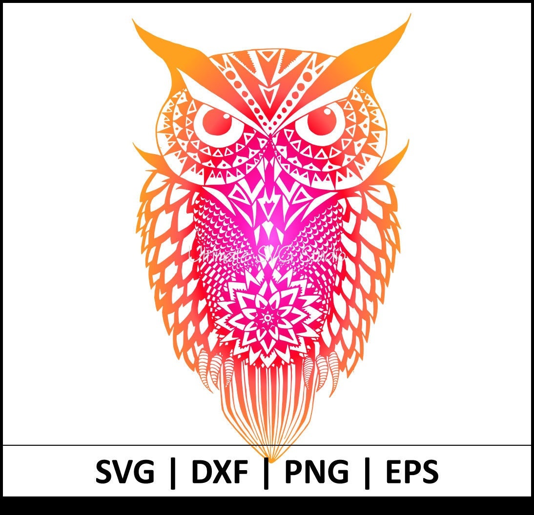 Colorful Owl SVG Eps DXF PNG Digital File With Commercial - Etsy