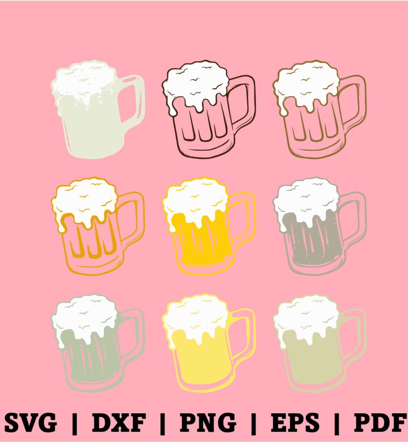 Vintage Beer Mug Svg Beer Glasses Svg Svg Eps Dxf Png Pdf Etsy