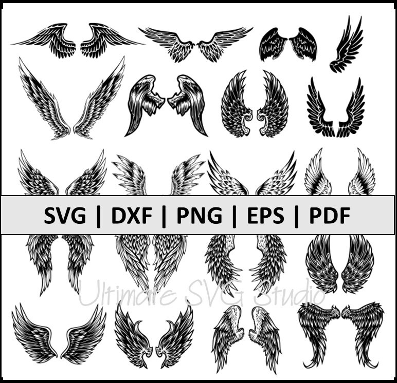 Wing SVG Bundle Bird Svg Raven Svg Angel Svg Pheonix - Etsy