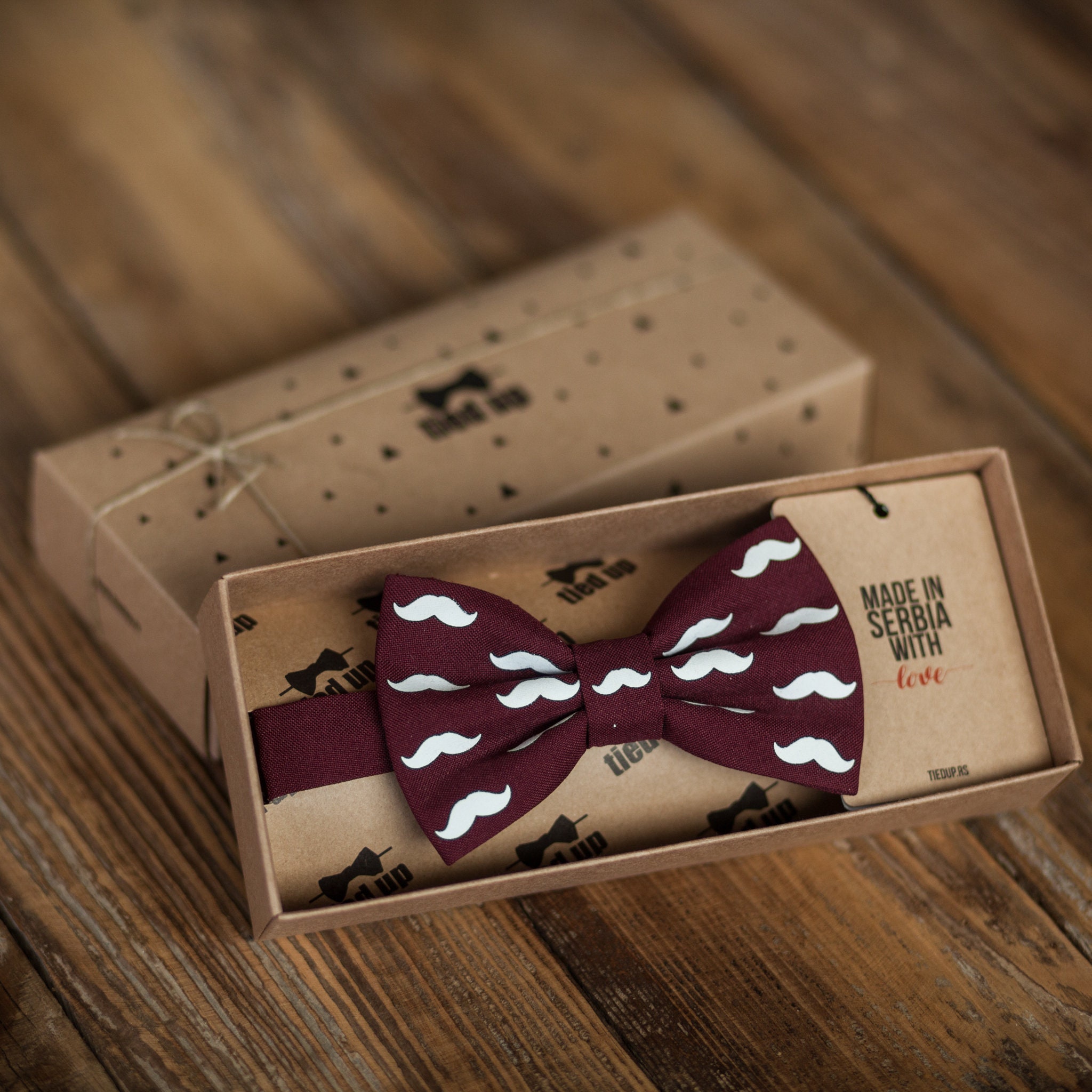 Mustache Original Handmade Bow Tie - Unique Design Durable Polyester ...