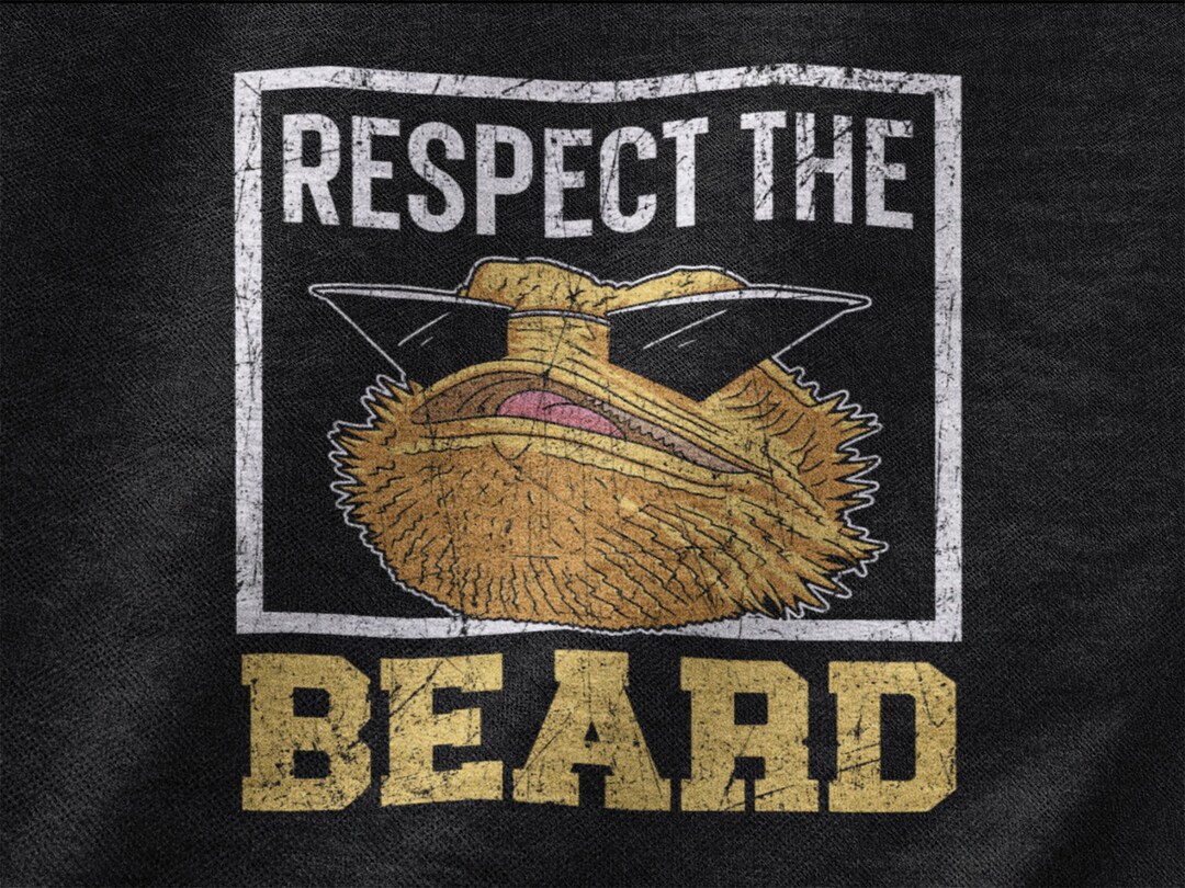 Respect the Beard Shirt, Bearded Dragon Tshirt, Cute Bearded Dragon ...