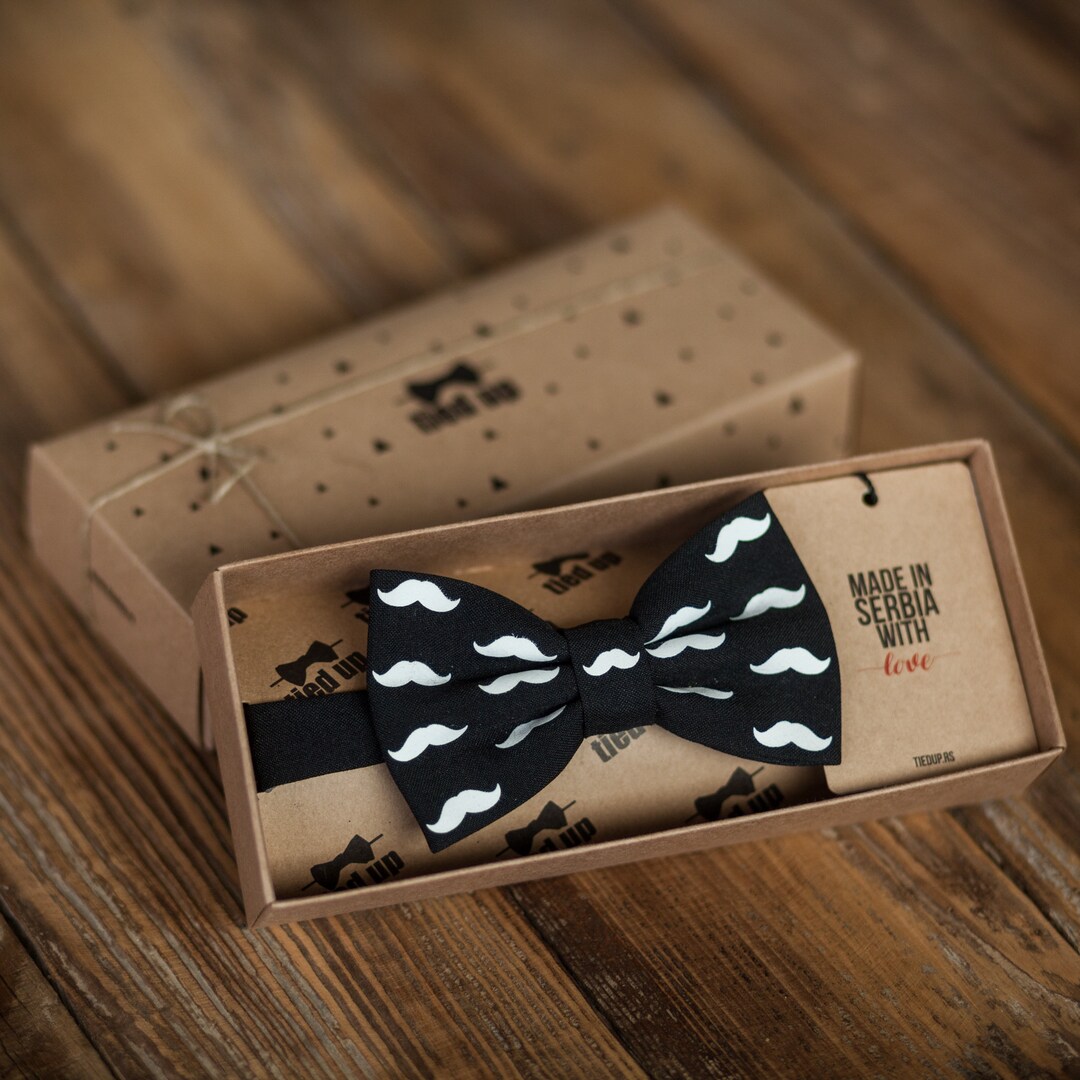 Mustache Original Handmade Bow Tie - Unique Design Durable Polyester ...