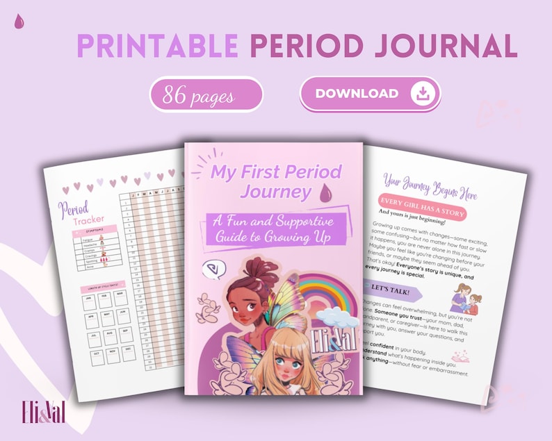 Girls Puberty Menstruation Guide Journal Teenagers,personal Hygiene ...