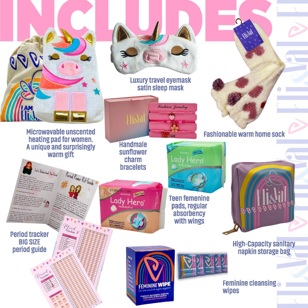 First Period Kit for Girls 10-12 Celebration Kit for School Tween ...