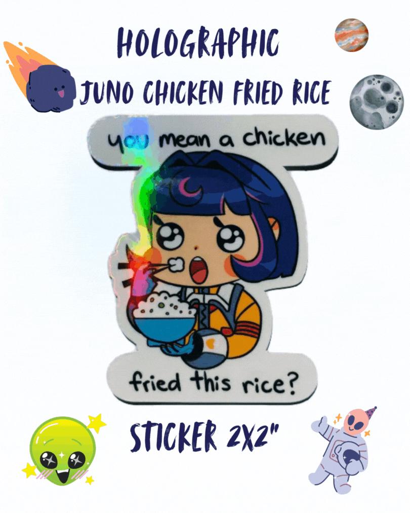 Juno Overwatch Chicken Fried Rice Sticker Matte Sparkly Glitter ...