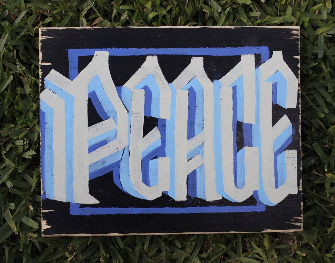 Hand Painted PEACE Sign Acrylic on Repurposed Wood - Etsy